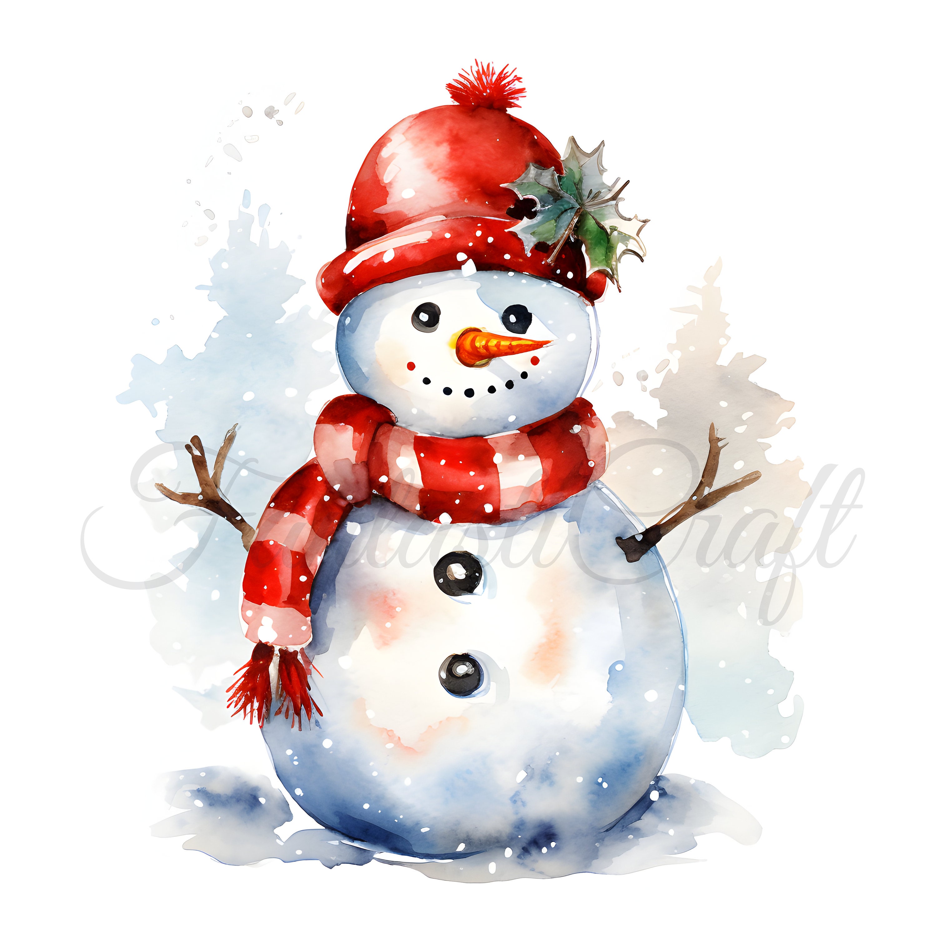 12 Snowman Christmas Clipart Pack Christmas JPG Digital Download 300 ...