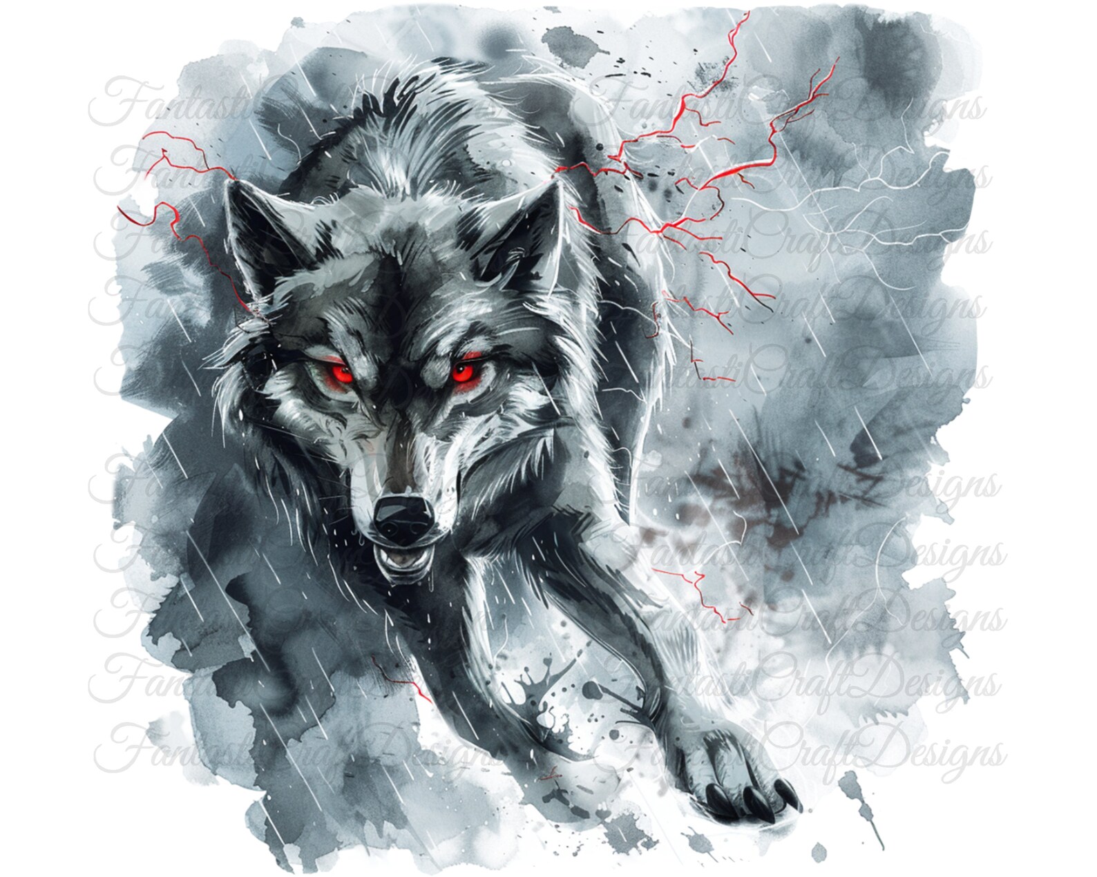 12 Wolf Dark Thunder Animal Watercolor Clipart Lone Wolf Pack PNG ...