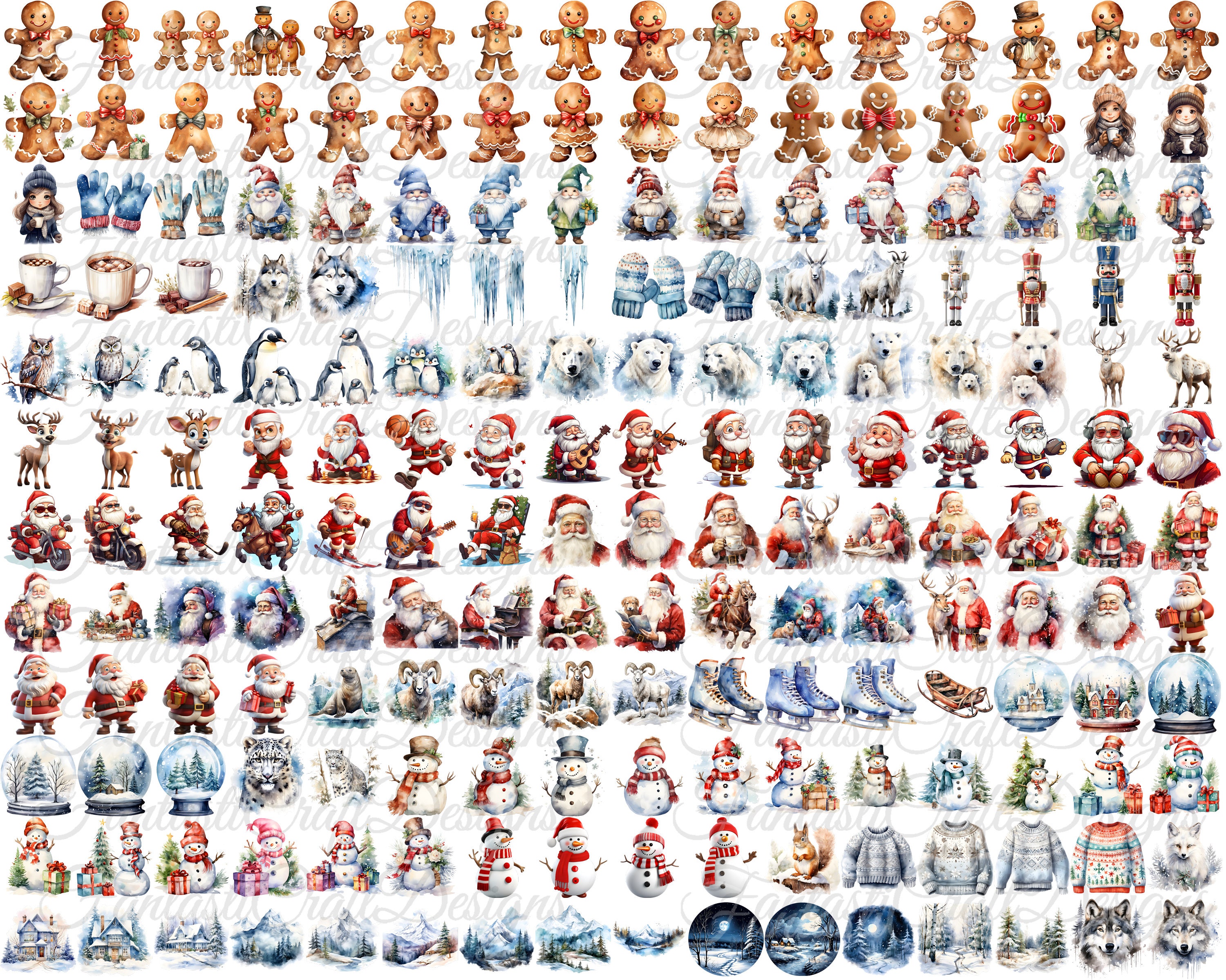 380 Christmas & Winter Clipart Bundle PNG Digital Download - Etsy