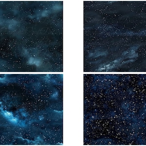 Night Sky 24 SEAMLESS Digital Paper Galaxy Stars Nebula Space Texture ...