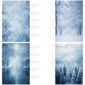 24 Winter Snowfall Backgrounds Digital Paper White Snow Pack Christmas ...