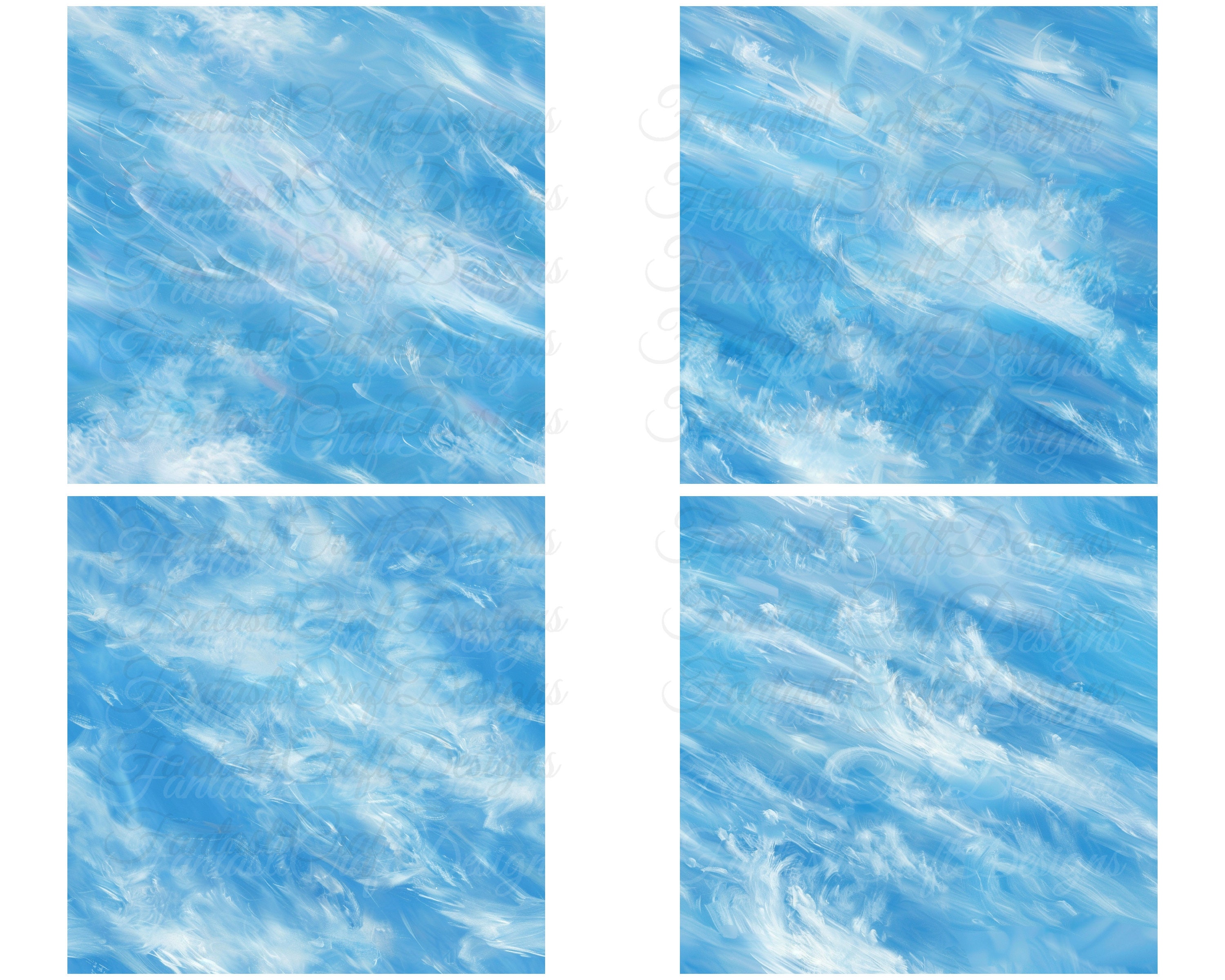 24 Blue Sky SEAMLESS Digital Paper Soft Gradient Paint Texture Pack ...