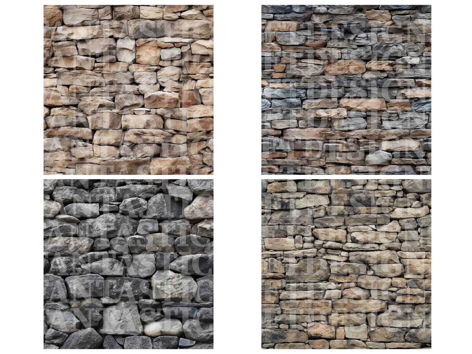 25 Stone Wall Digital Paper Pack Seamless Cobblestone Rustic Brick ...