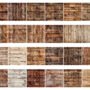 26 Wood Grain Planks Digital Paper Pack Seamless Patterns Backgrounds ...