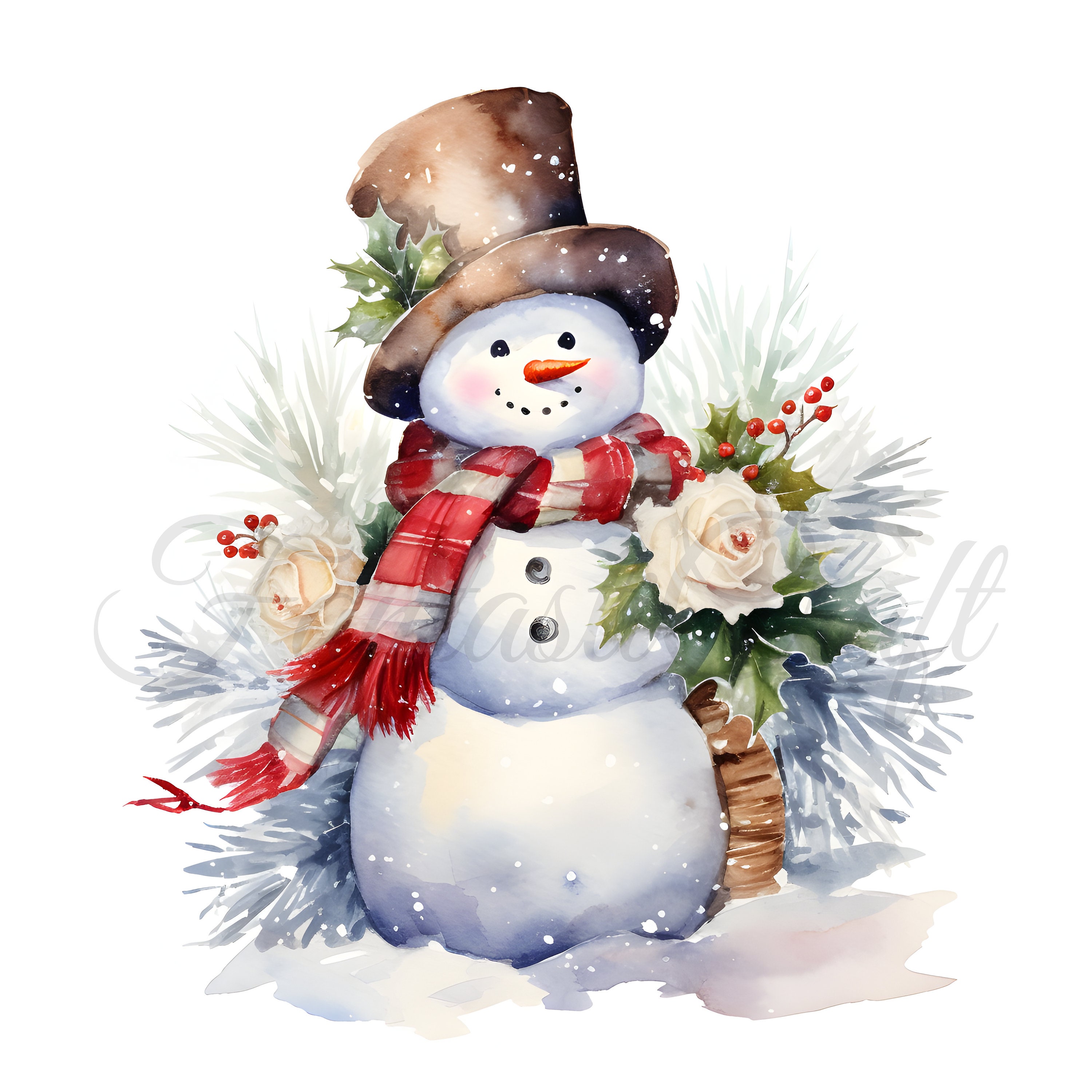 12 Snowman Christmas Clipart Pack Christmas JPG Digital Download 300 ...