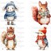 28 Cute Winter Animal Watercolor Clipart Pack PNG Digital Download 300 ...