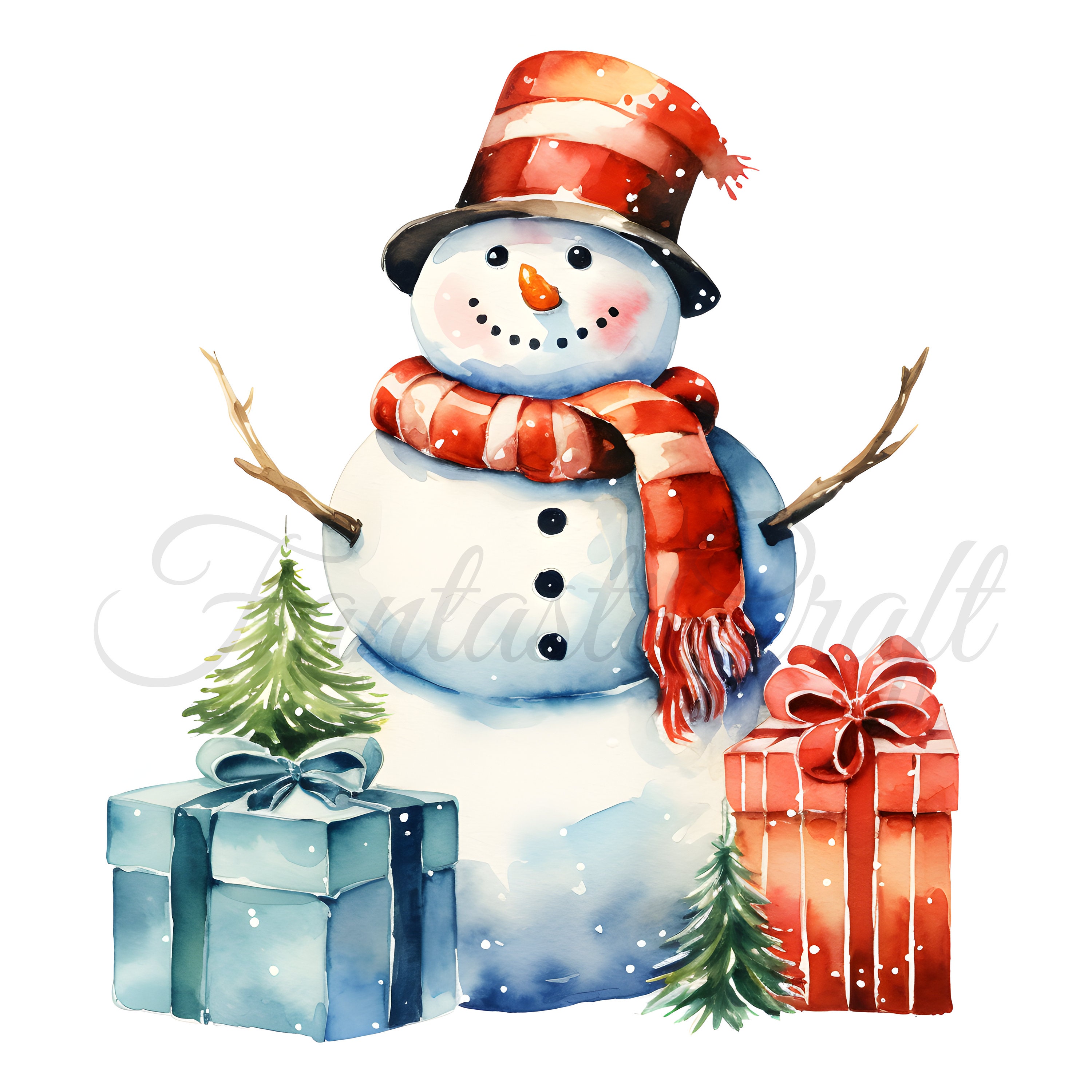 12 Snowman Christmas Clipart Pack Christmas JPG Digital Download 300 ...