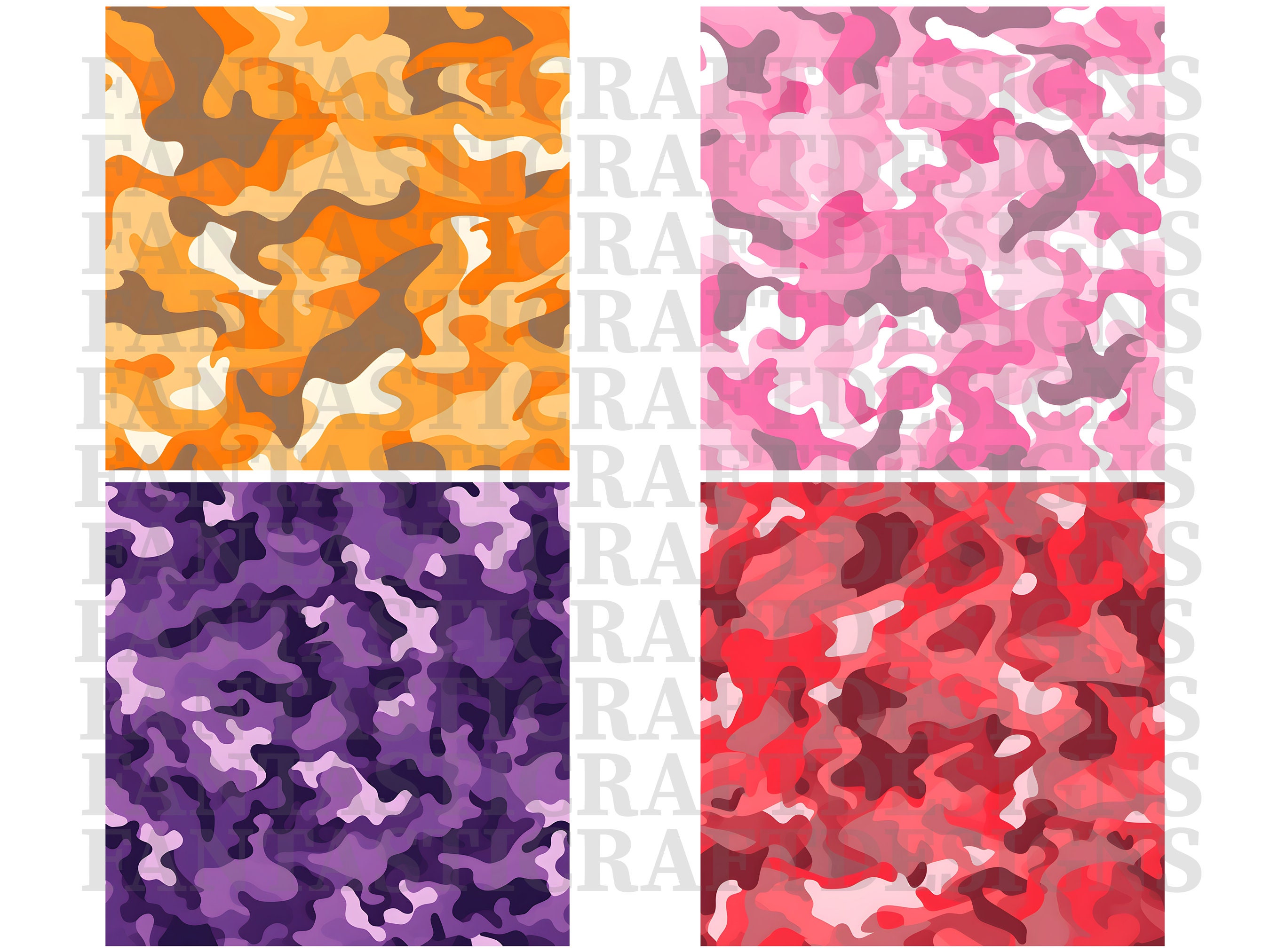 20 Camouflage Digital Paper Military Pack Seamless Different Patterns ...