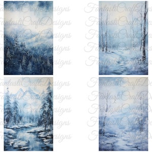 24 Winter Snowfall Backgrounds Digital Paper White Snow Pack Christmas ...