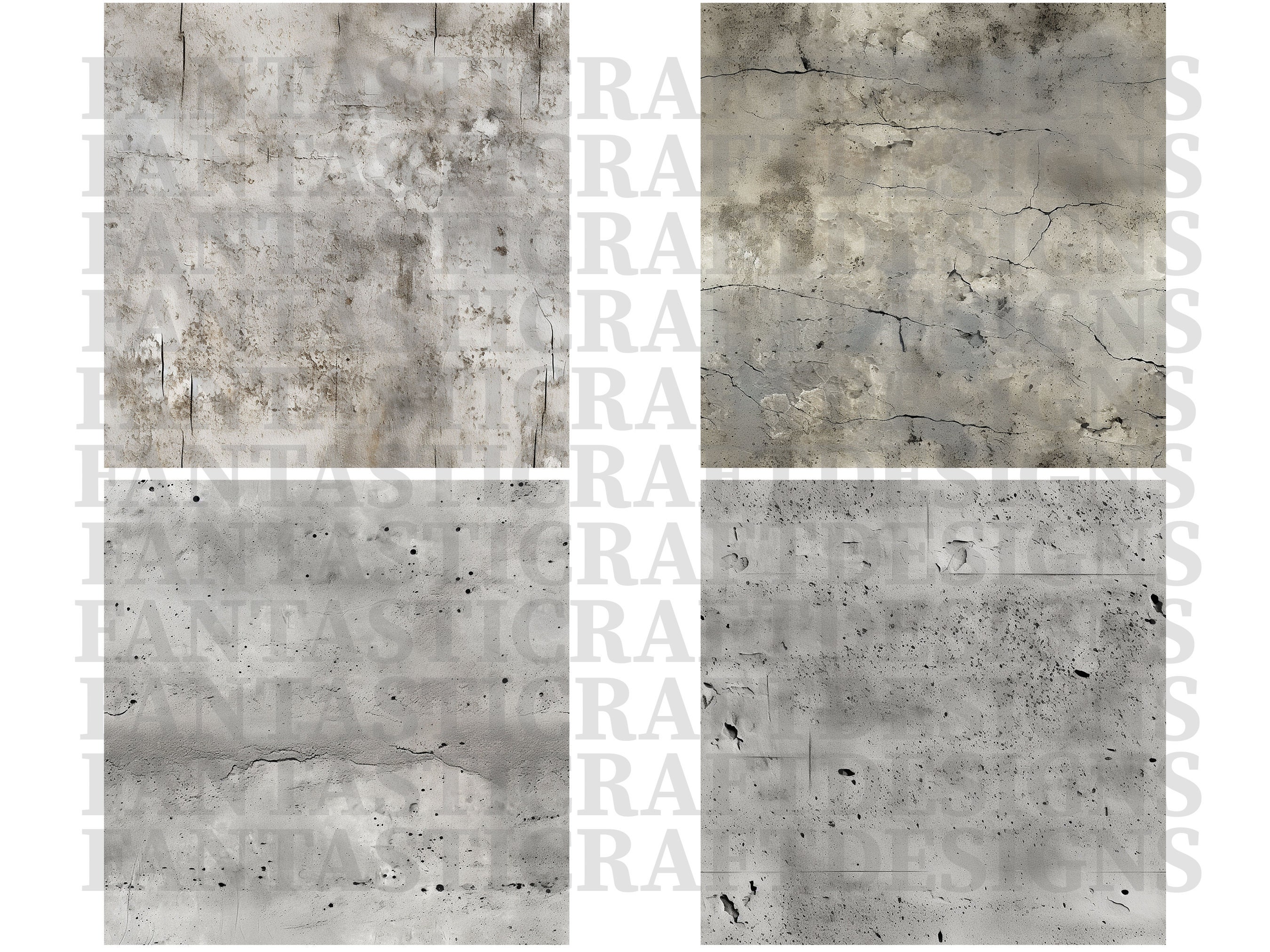 24 Concrete Digital Paper Texture Pack Seamless Different Patterns ...