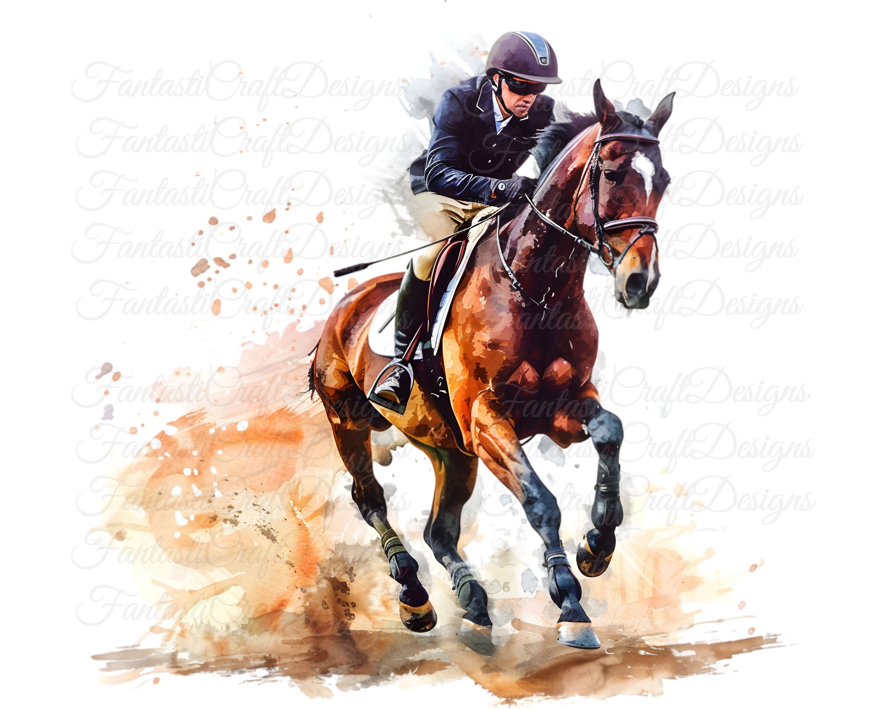 12 Horses Horse Galloping Pony Animal Watercolor Clipart Printable PNG ...