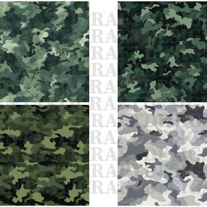 20 Camouflage Digital Paper Military Pack Seamless Different Patterns ...