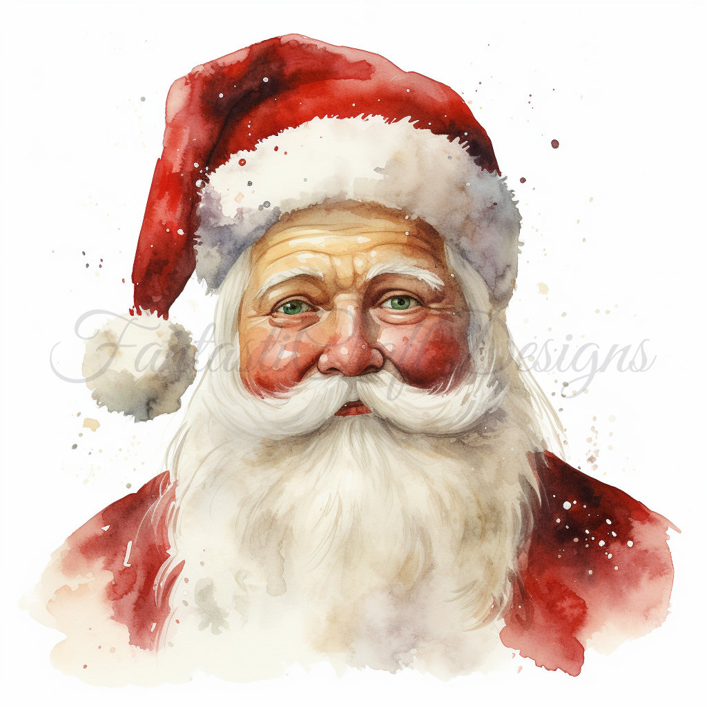 24 Santa Claus Christmas Clipart Pack JPG Digital Download 300 DPI ...