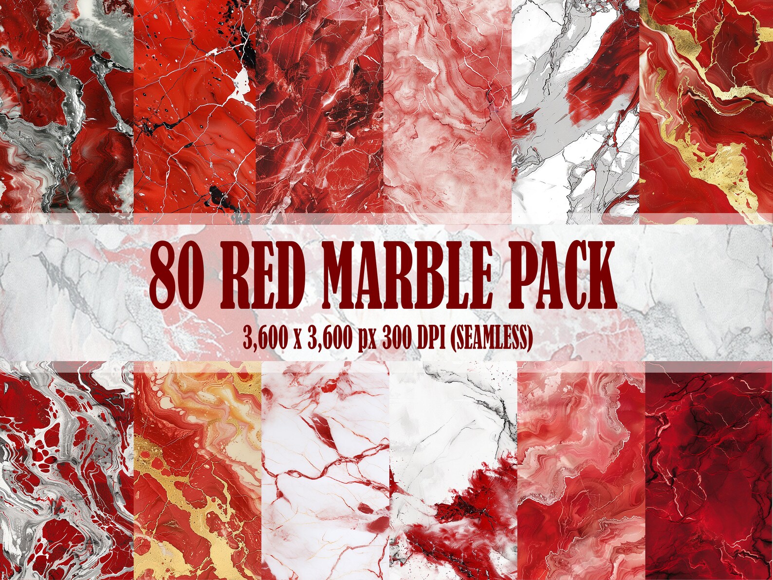 Rosy Red Marble Digital Paper 80 Marble Seamless Patterns Backgrounds ...