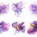 59 Purple Paint Splatter Splash Watercolor Clipart Paint Pack PNG ...