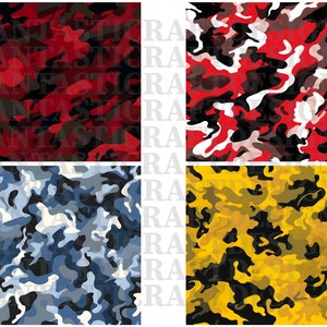 20 Camouflage Digital Paper Military Pack Seamless Different Patterns ...