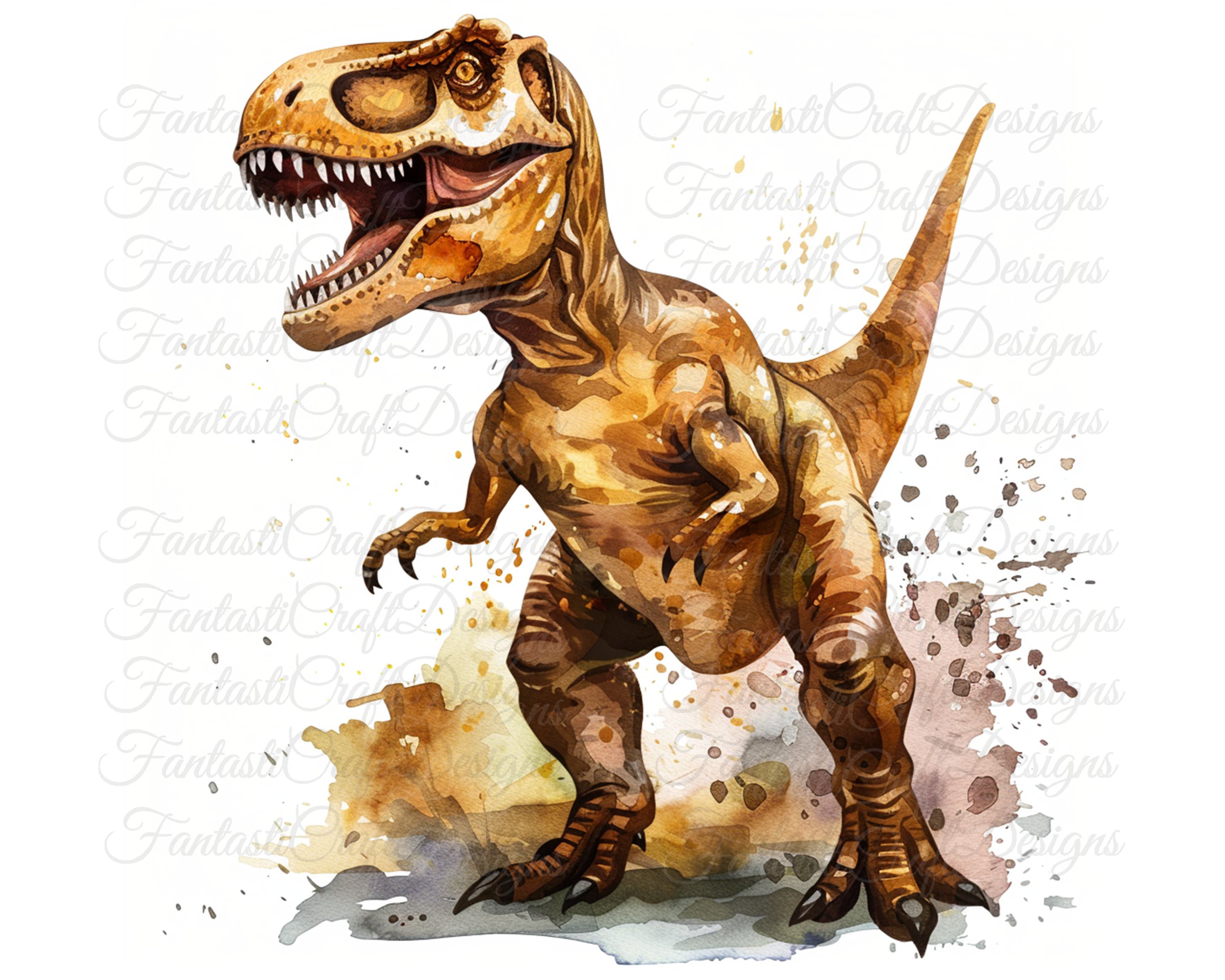 22 T-rex Dinosaur Watercolor Clipart Tyrannosaurus Rex Trex T Rex Pack ...