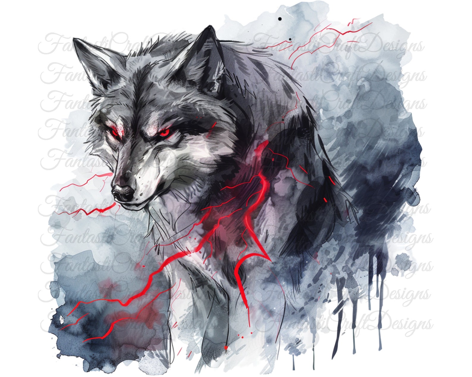 12 Wolf Dark Thunder Animal Watercolor Clipart Lone Wolf Pack PNG ...
