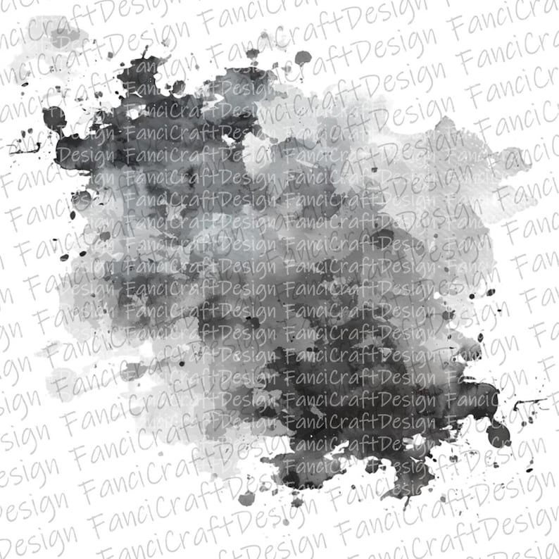 12 Gray Paint Splatter Splash Watercolor Clipart Gray Splash Pack PNG ...