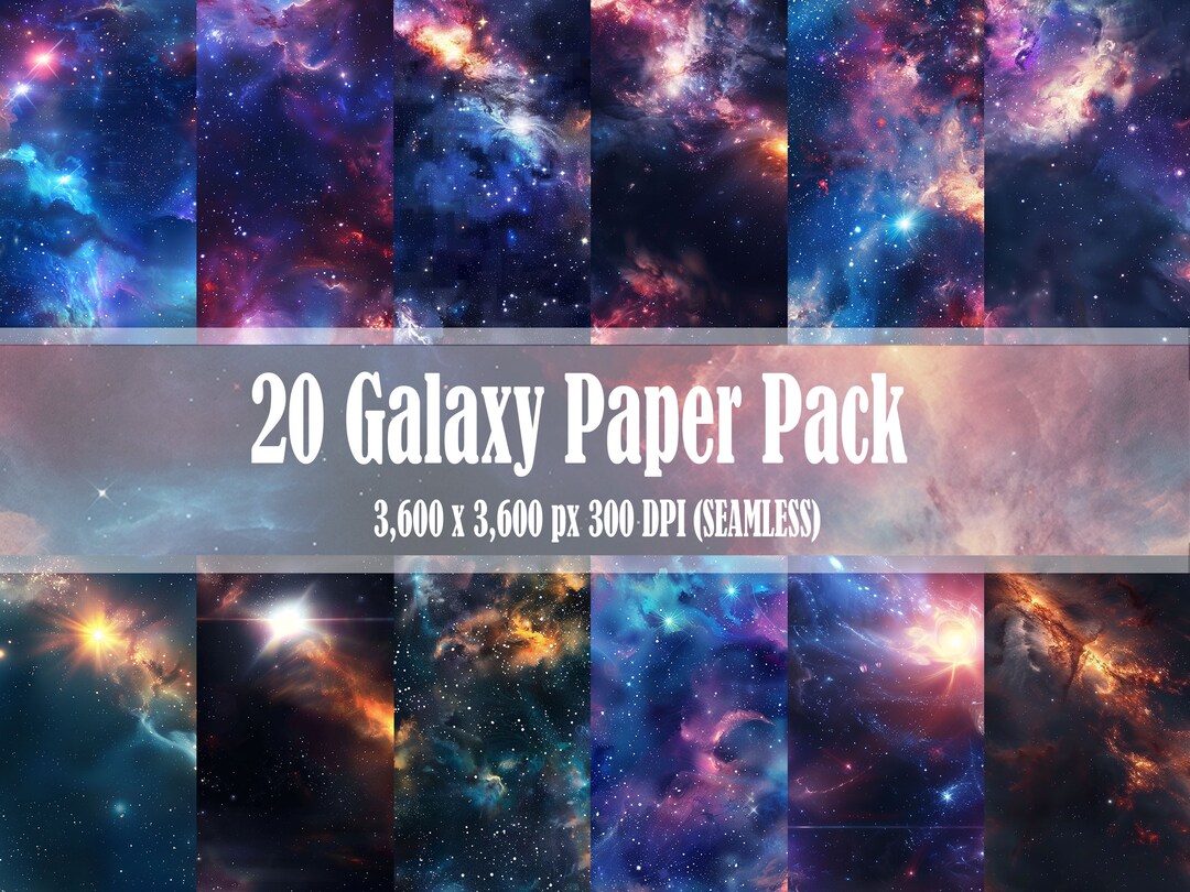 Space Clouds Nebula Galactic Seamless Digital Paper 20 Pack Scrapbooks ...