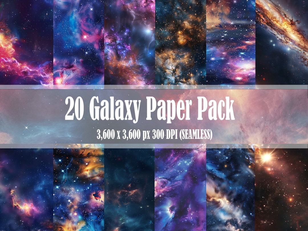 Nebula Space Clouds Galaxy Digital Paper 20 Pack Seamless Galaxy ...