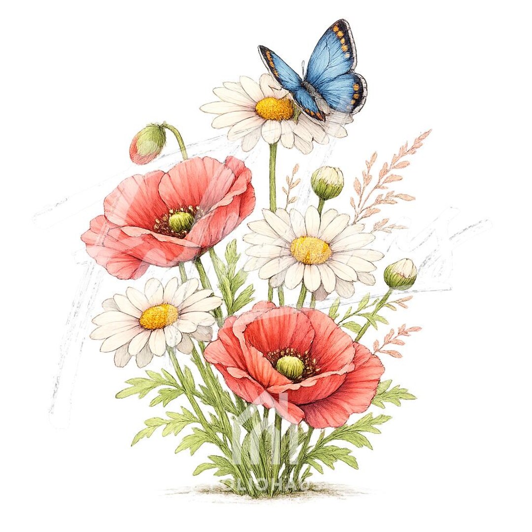 Botanical Flower Art Collection | 15 PNG | Transparent Background | 300 ...