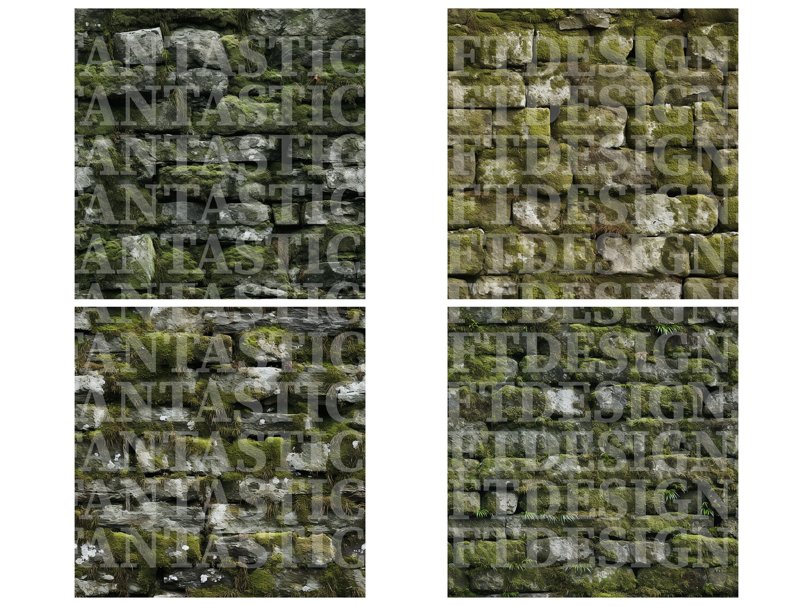 25 Mossy Stone Wall Digital Paper Pack Overgrown Rustic Ancient ...