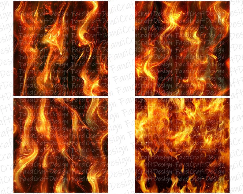 Fire Digital Paper Flames Texture 18 Flame Pack Patterns Background ...