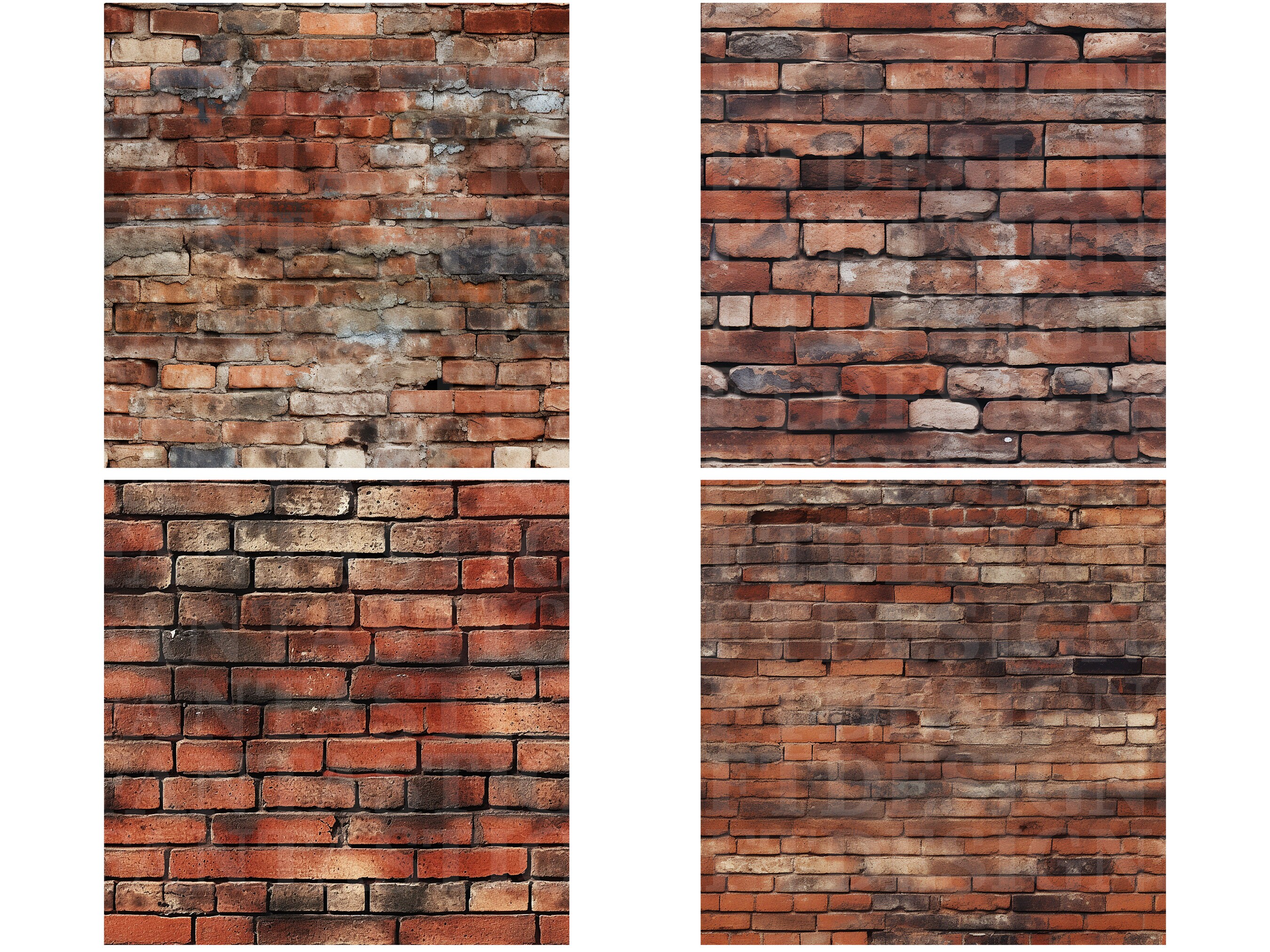 24 Brick Wall Digital Paper Texture Pack Seamless Different Patterns ...