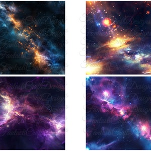 Outer Space Galaxy Nebula Digital Paper 20 Pack Seamless Galaxy ...