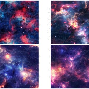Outer Space Galaxy Nebula Digital Paper 20 Pack Seamless Galaxy ...