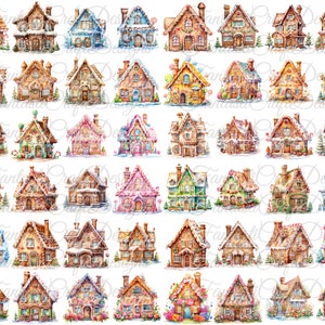 48 Gingerbread House Cookie Clipart Pack Christmas PNG Digital Download ...