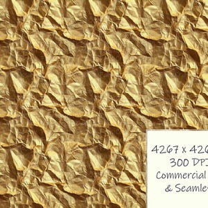Gold Foil Digital Paper 24 Pack Shiny Metal Texture Metallic Seamless ...