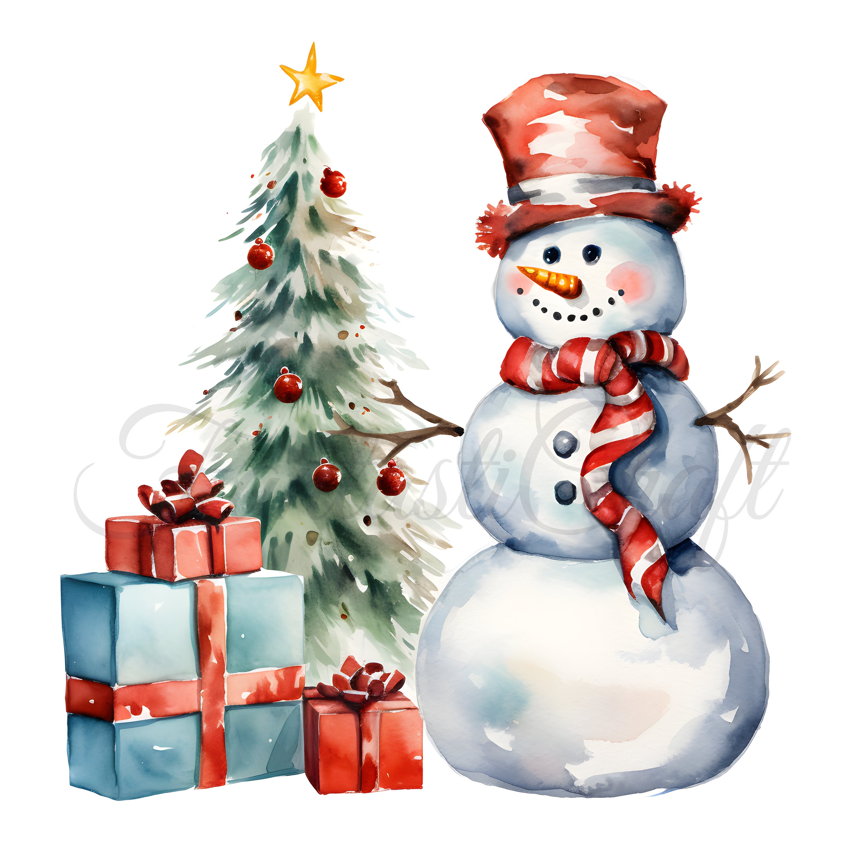 12 Snowman Christmas Clipart Pack Christmas JPG Digital Download 300 ...