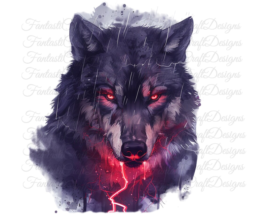 12 Wolf Dark Thunder Animal Watercolor Clipart Lone Wolf Pack PNG ...