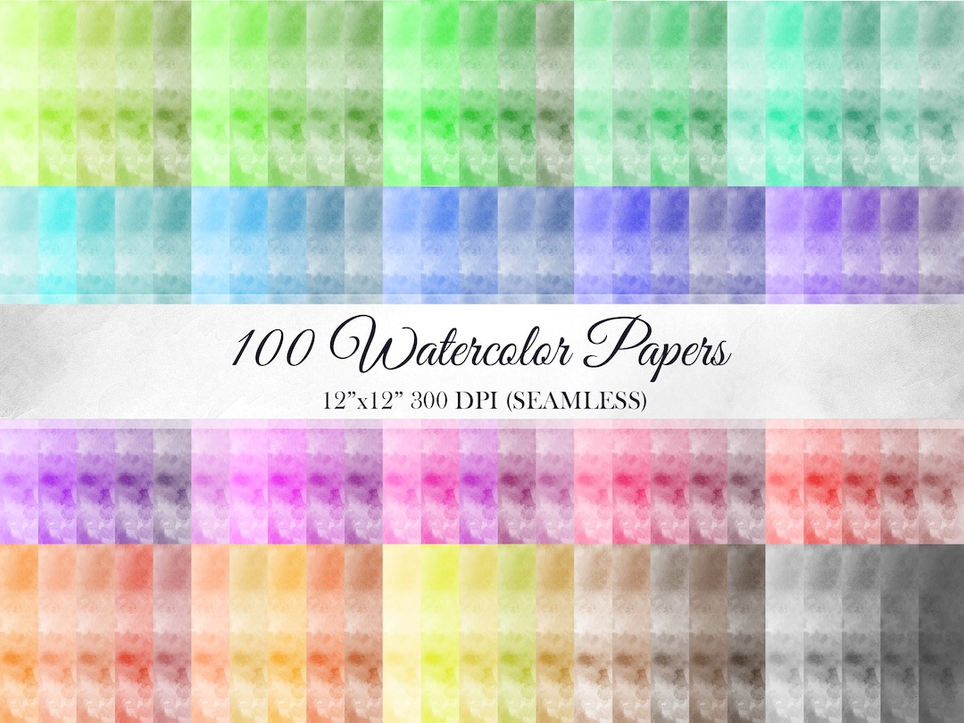 100 Watercolor Digital Paper Pack Commercial Use Seamless Patterns ...
