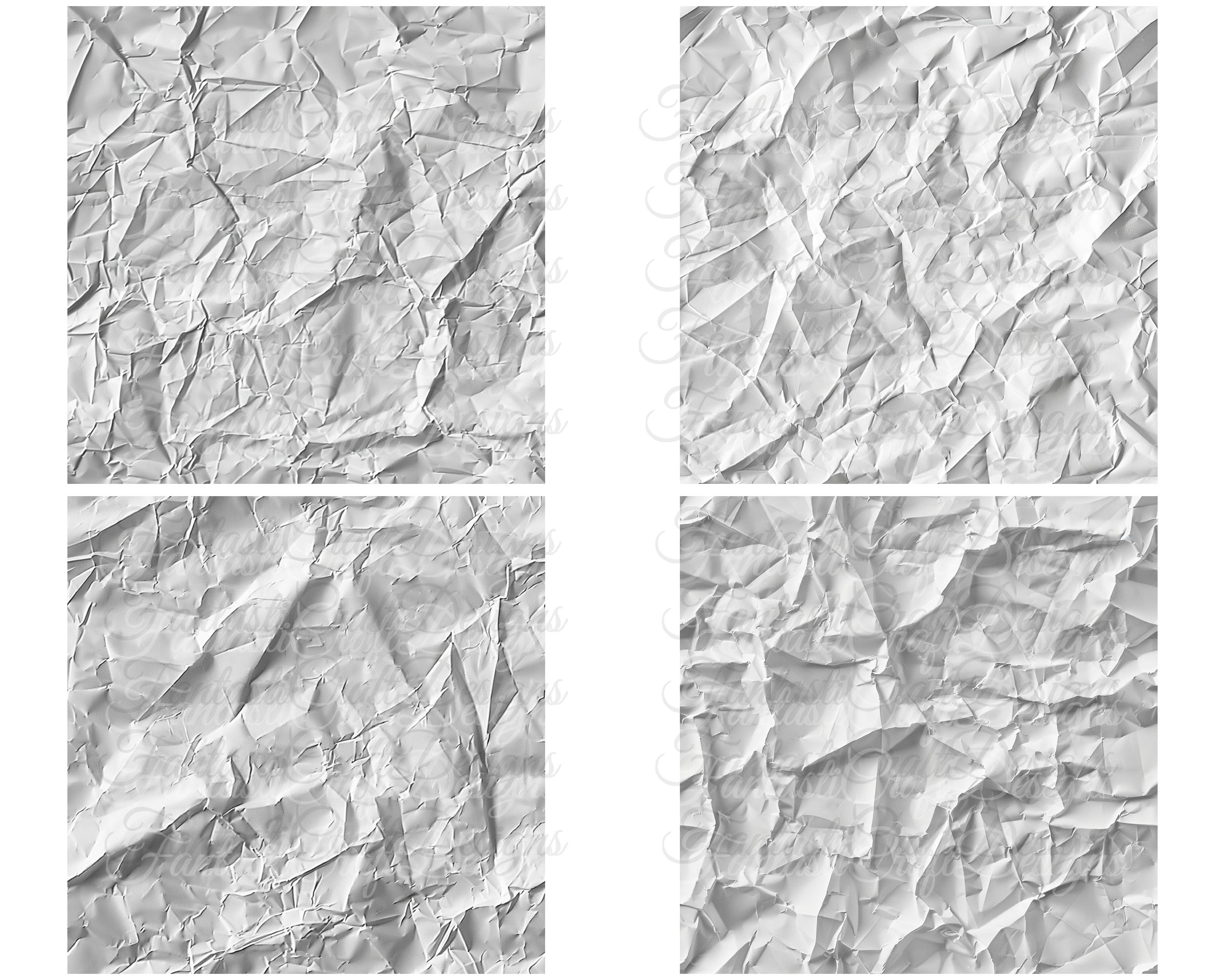 White Wrinkled Old Paper Digital Paper Texture 22 Pack Seamless ...
