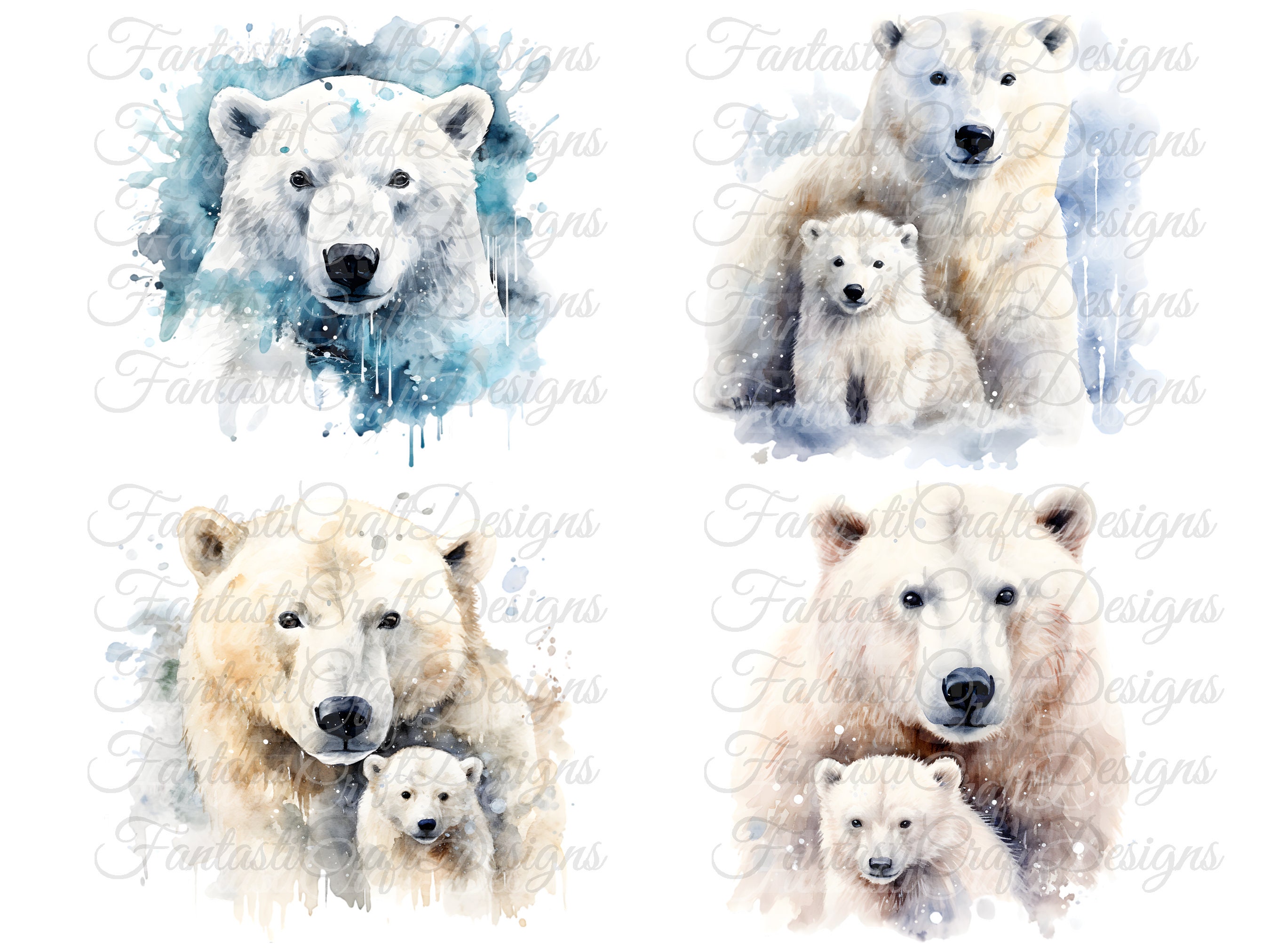 36 Winter Animals Clipart Pack Christmas Snow PNG Digital Download 300 ...