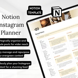 Notion Template Instagram Planner Social Media Content Planner ...
