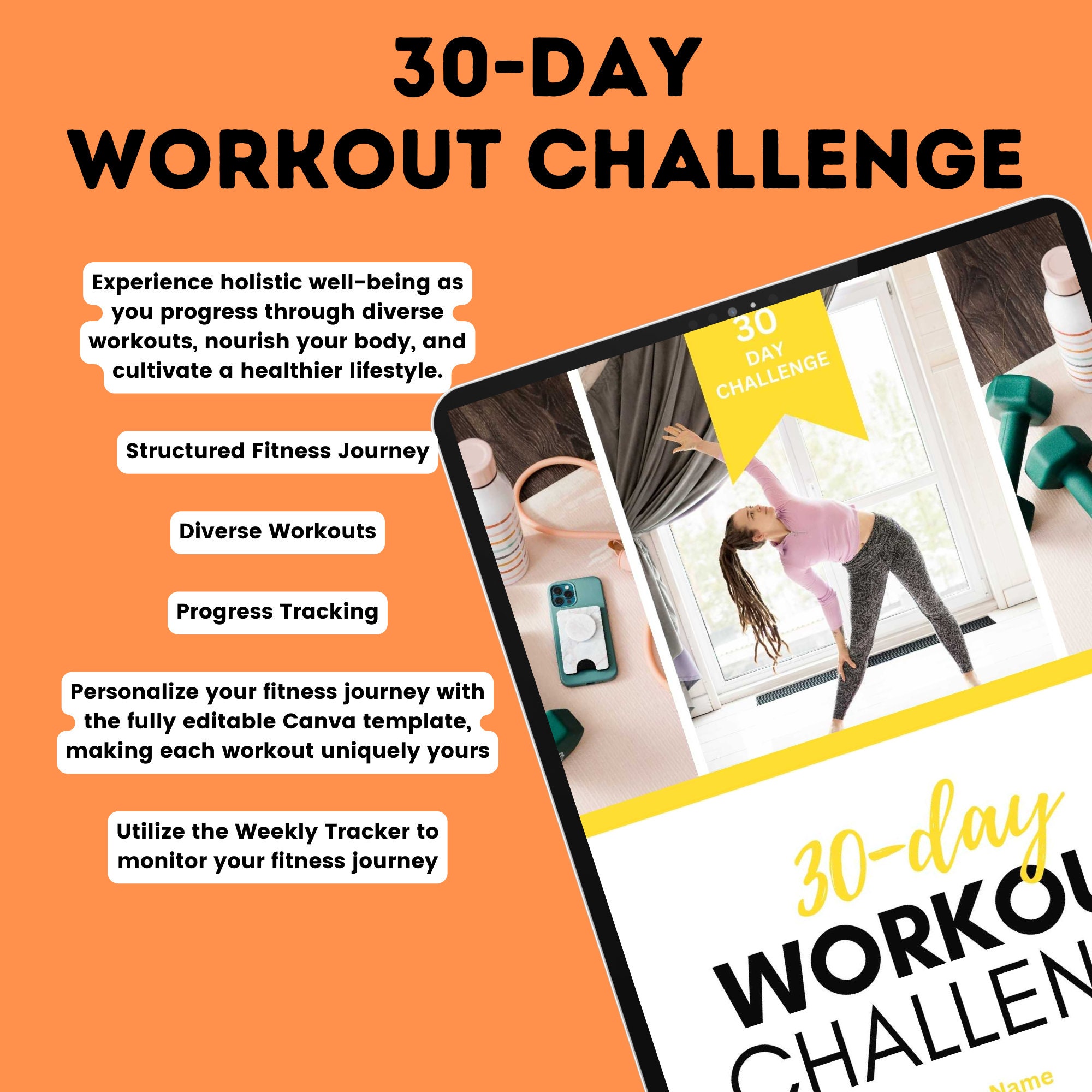 Workout Challenge for Women | 30-day Fitness Journal, Daily Tracker ...