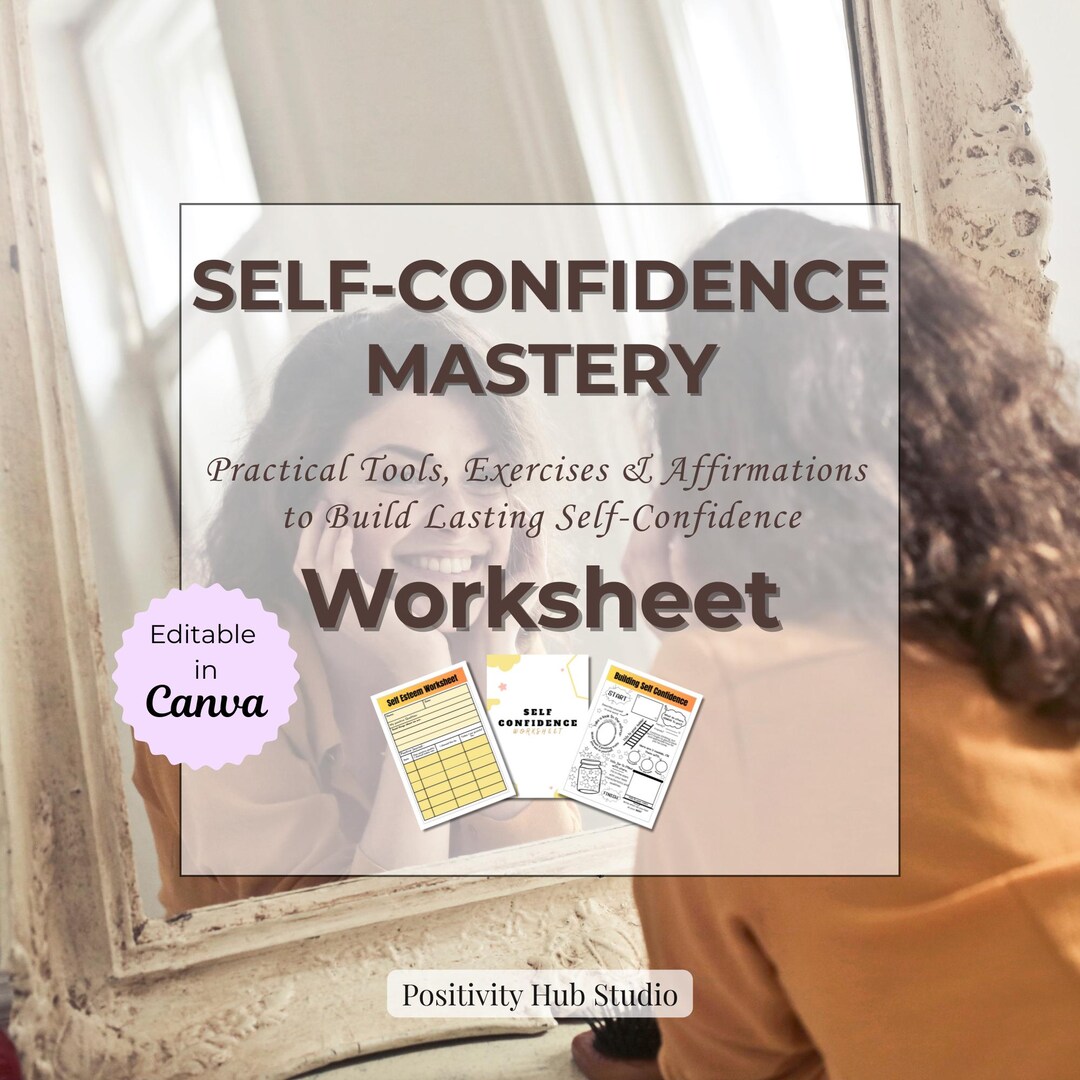 Self Confidence Mastery Worksheets | Self Esteem Toolbox, Affirmations ...