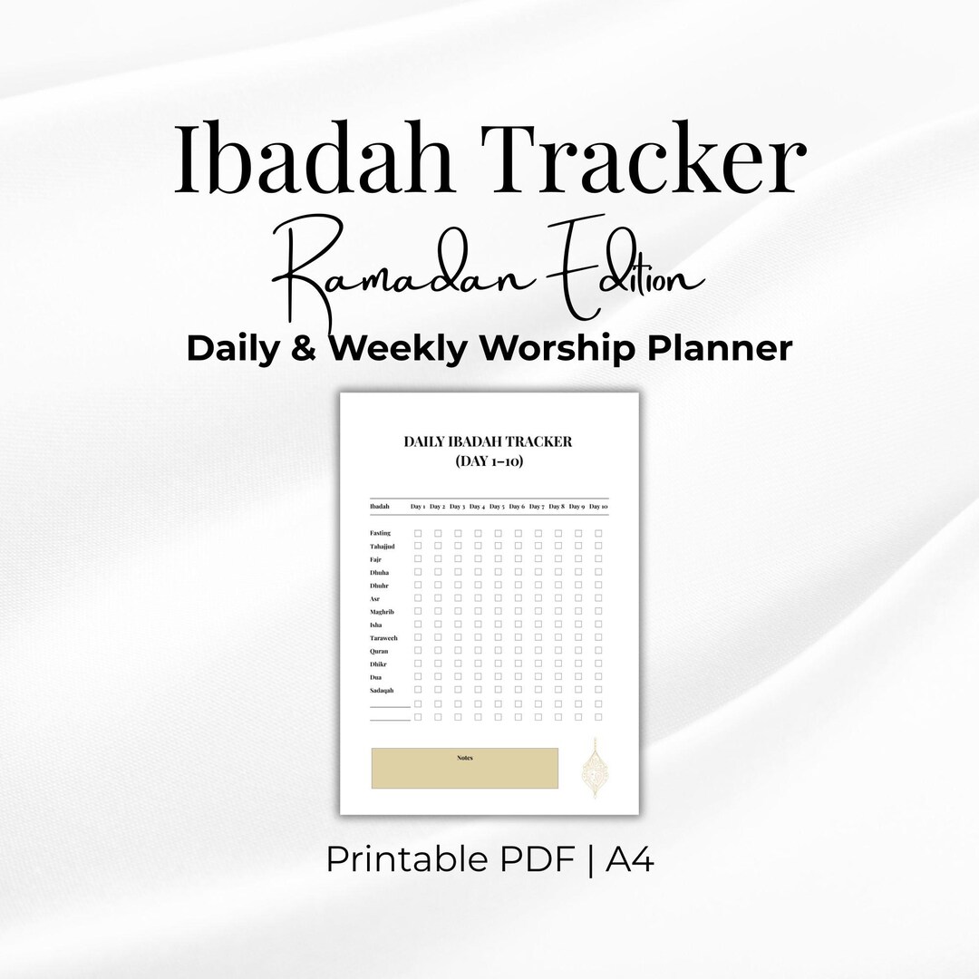 Ibadah Tracker – Ramadan Edition | Daily & Weekly Worship Planner ...
