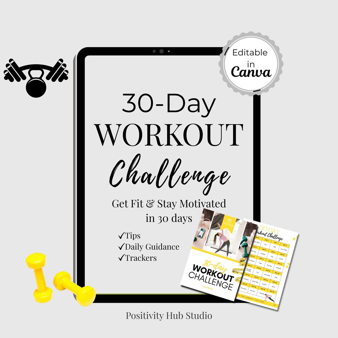 Workout Challenge for Women | 30-day Fitness Journal, Daily Tracker ...