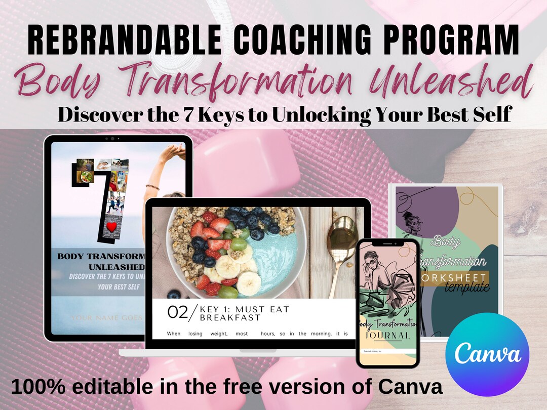 Done for You Body Transformation Brandable Coaching Program, Workbook, Ebook | Content for ...