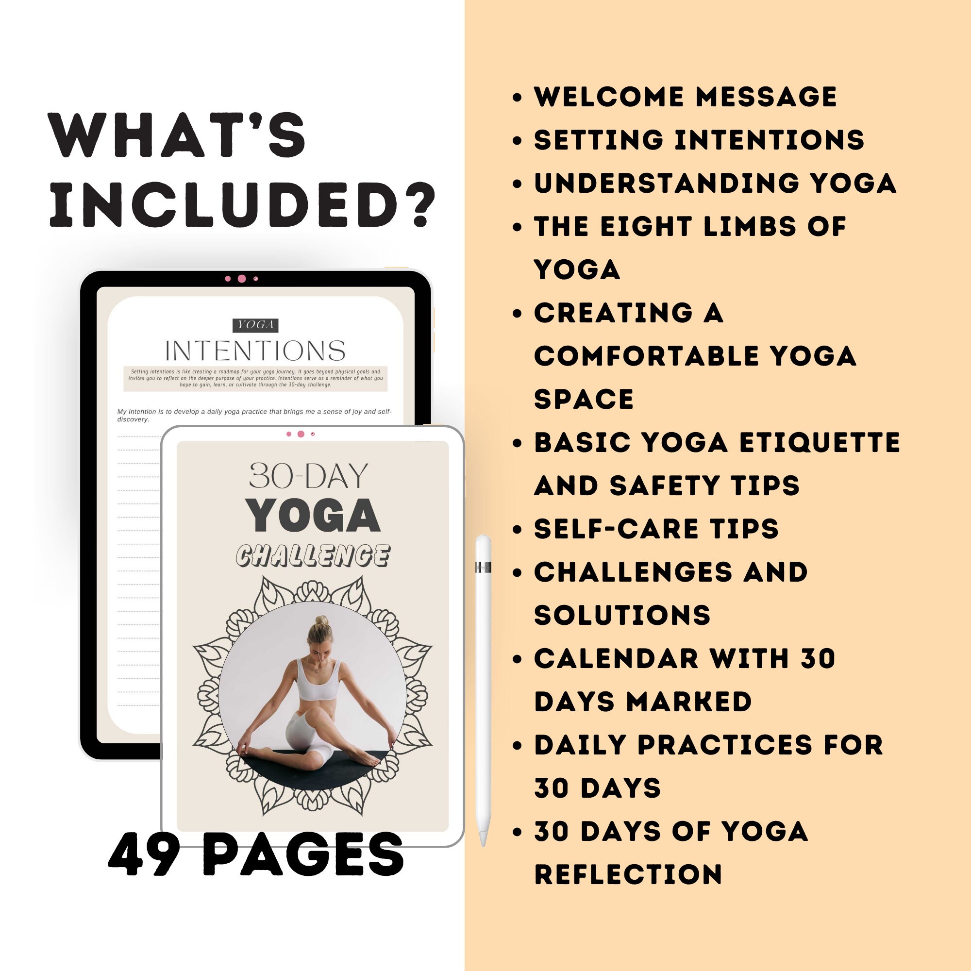30-day Yoga Challenge Done for You Yoga Workbook Fitness Challenge ...