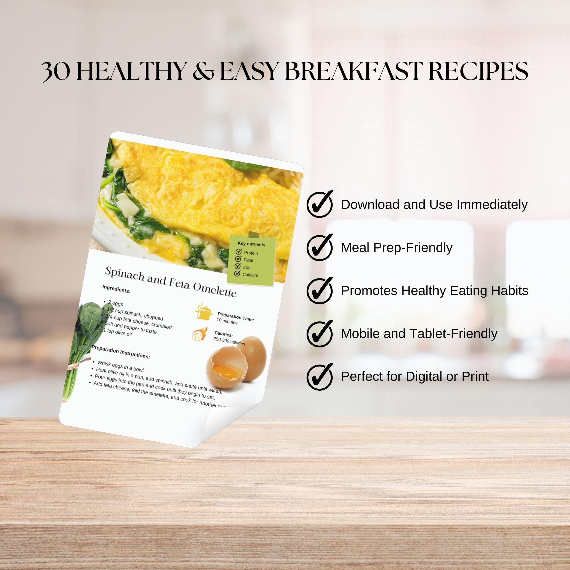 30 Healthy & Easy Breakfast Recipes | Printable Canva Recipe Book ...