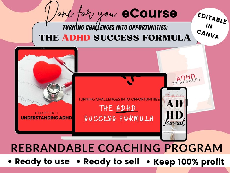 Done for You ADHD Success Formula Brandable Coaching Program, Workbook ...