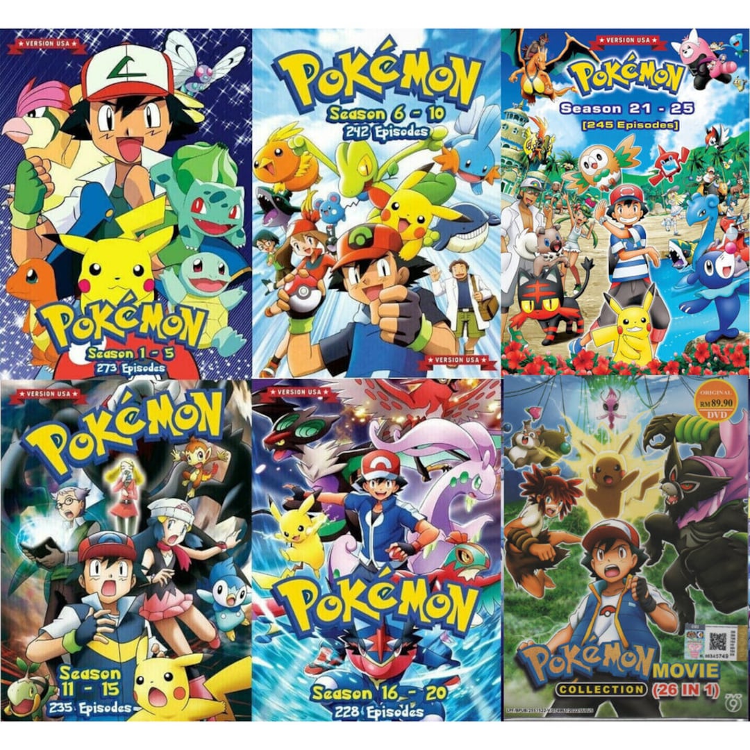 DVD Pokemon Complete Series (season 1-25+26 Movies) English Version All ...
