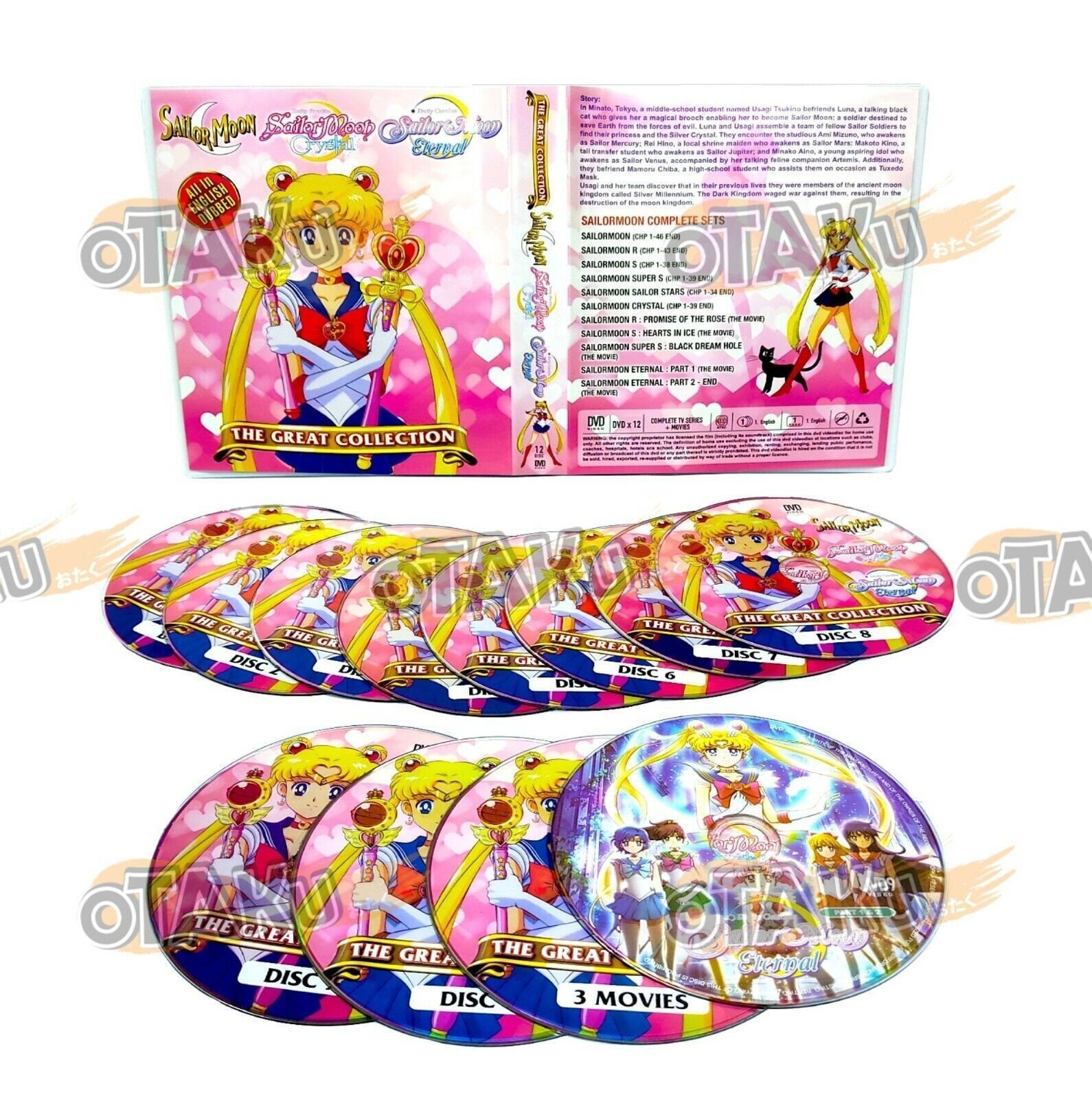 Sailor Moon Complete Collection Anime Dvd Box Set 1 239 Etsy