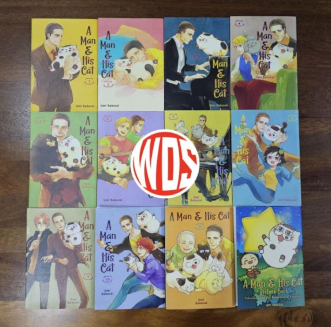 A Man and His Cat Manga by Umi Sakurai Volume 1-11 English Version ...